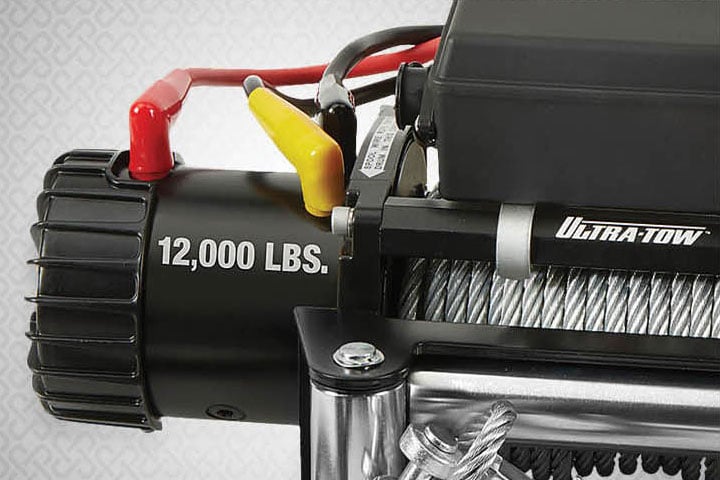 Ultra-Tow 12 Volt DC-Powered Off-Road Vehicle Winch, 12,000-Lb. Capacity, Galvanized Wire Rope ...